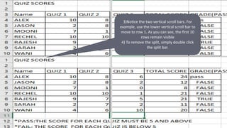 How to split your worksheet in excel | PPTX