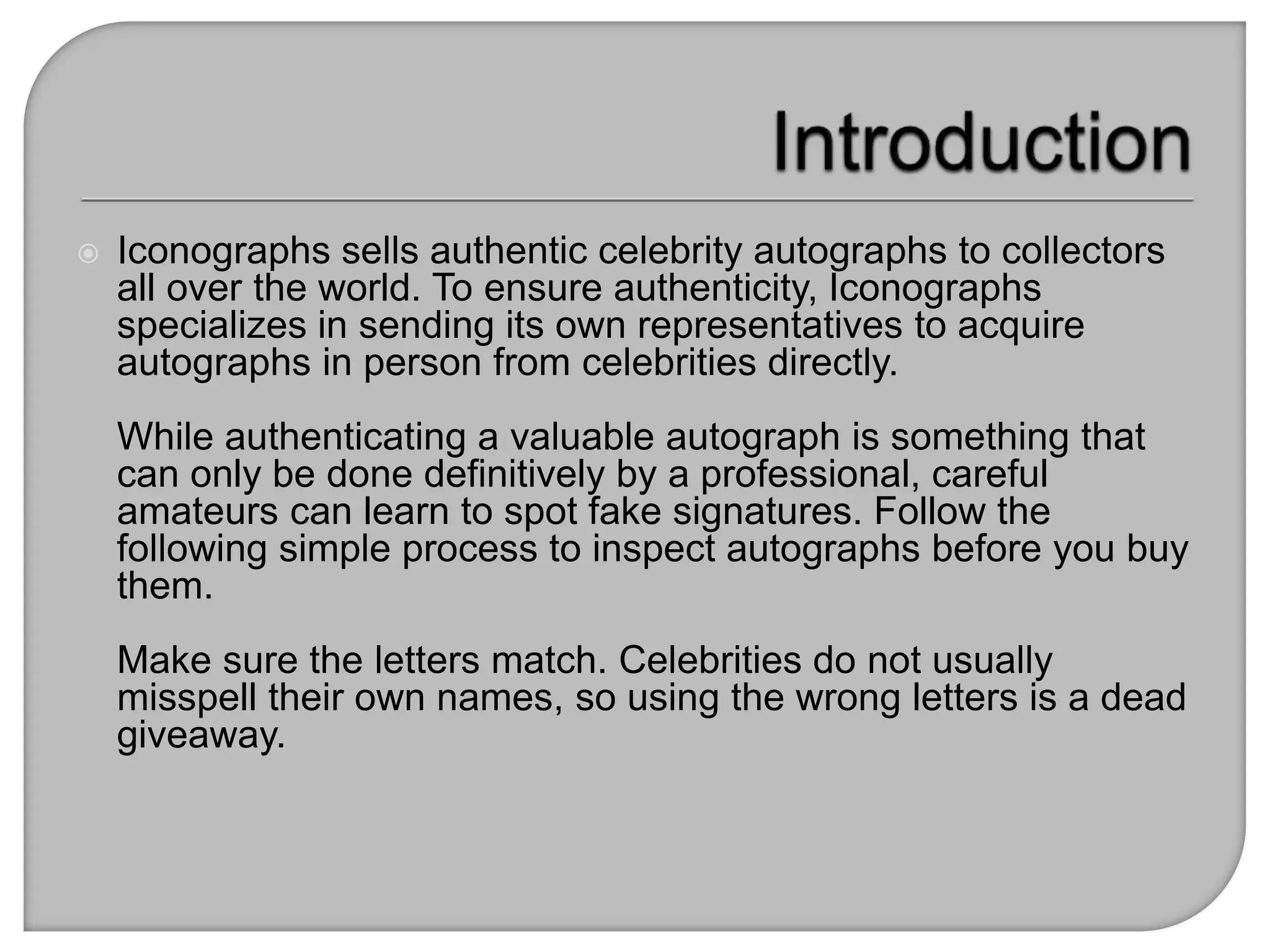 How to Spot a Fake Autograph | PPTX