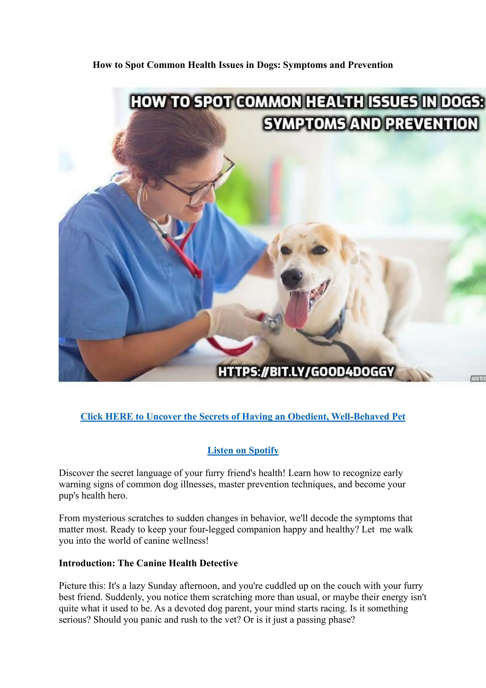 How to Spot Common Health Issues in Dogs - Symptoms and Prevention .pdf
