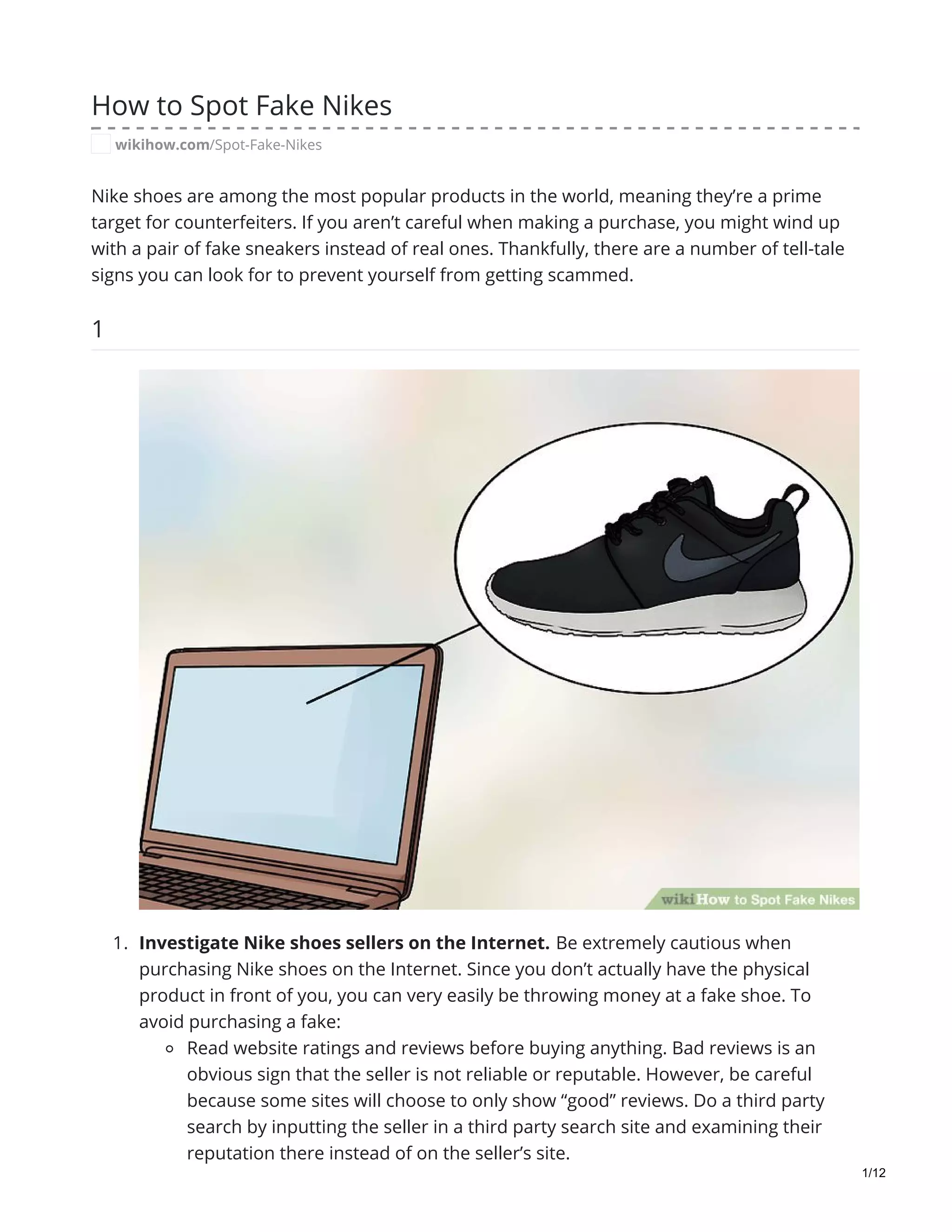 How to spot fake nikes | PDF | Sales and Promotions | Shopping