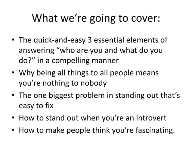 How to stand out (without looking pushy, silly and fake) | PPT