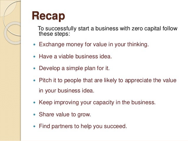 How to Start a Business with Zero Capital.pptx | Business | Business ...