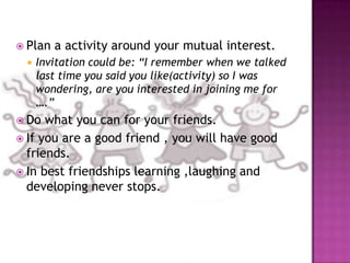 How to start a conversation and make friends | PPTX
