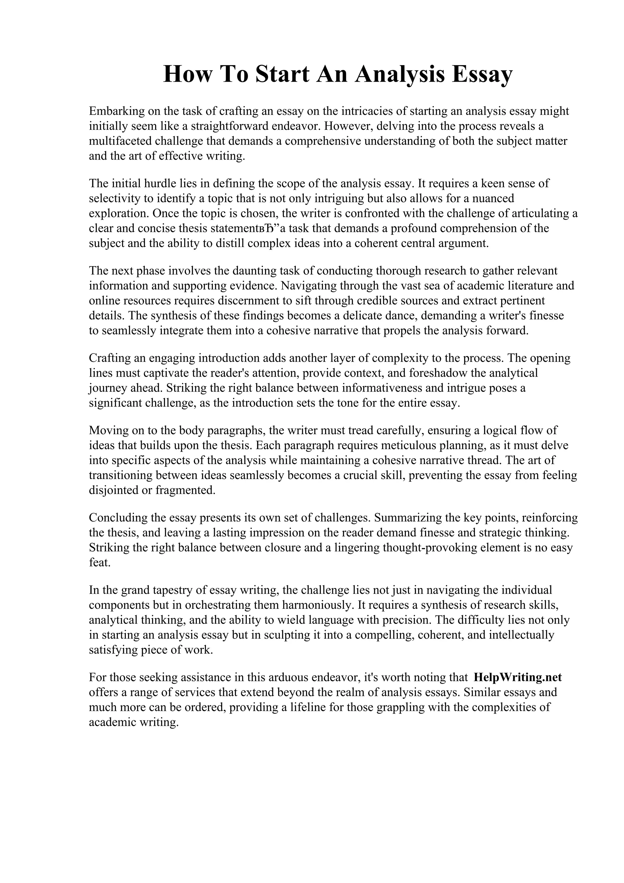 How To Start An Analysis Essay.pdf