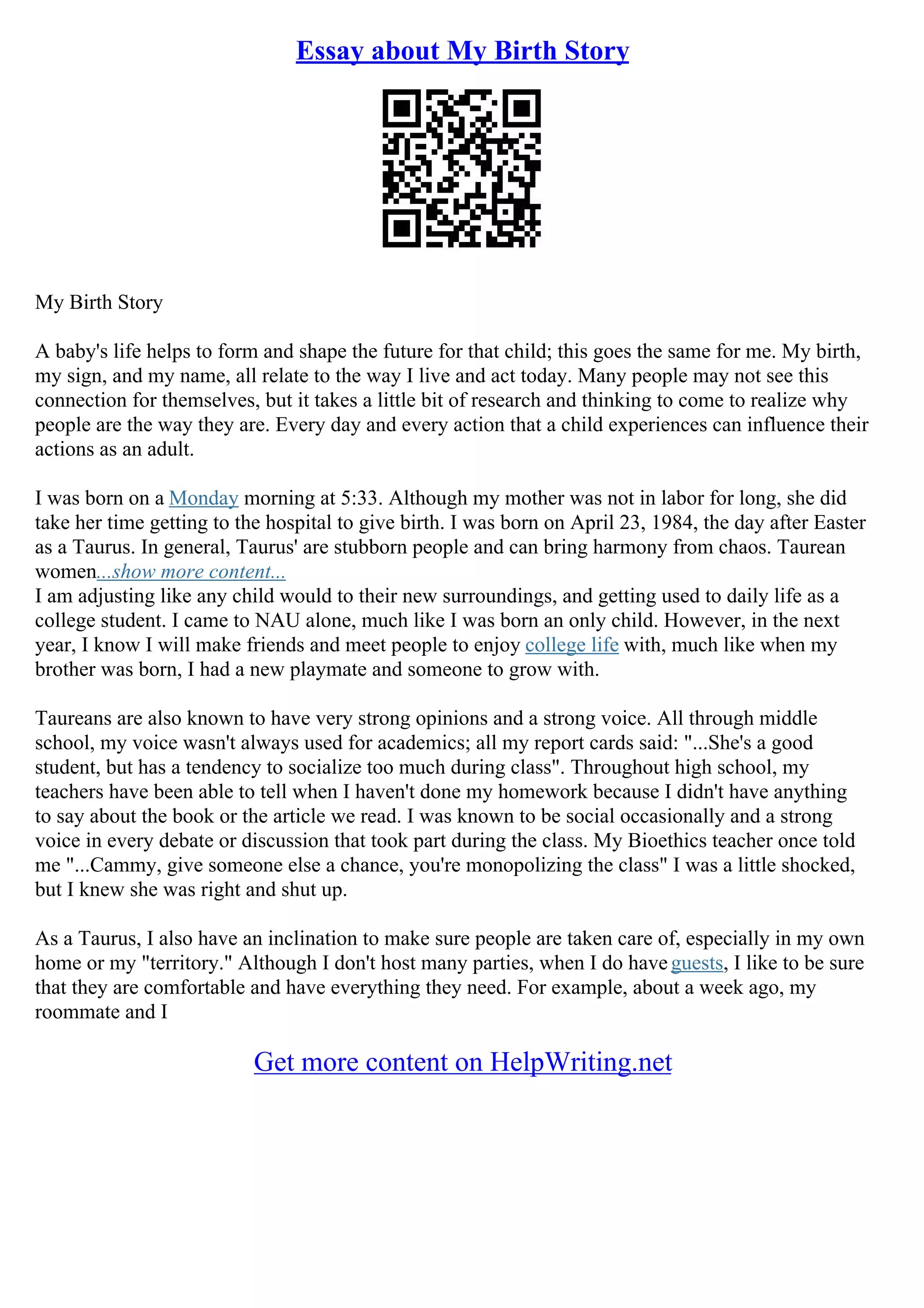 How To Start A Narrative Essay About Yourself | PDF