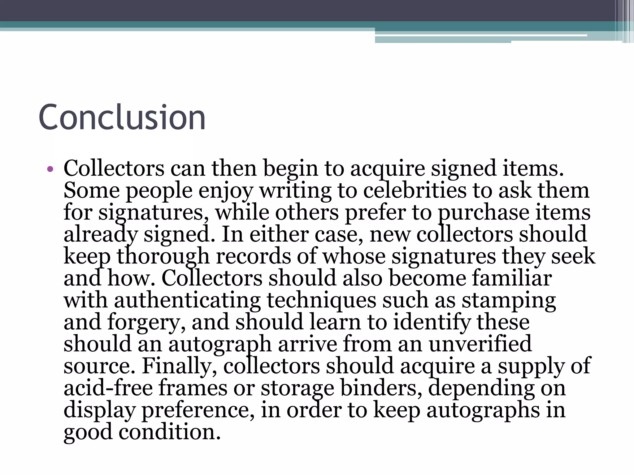 How to Start an Autograph Collection | PPTX