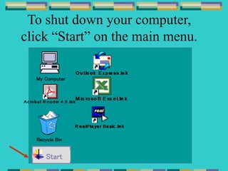how to start and shut down a computer.ppt