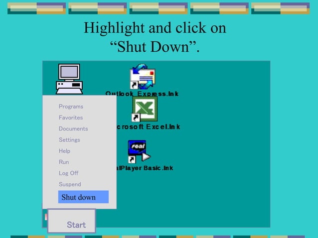 how to start and shut down a computer.ppt