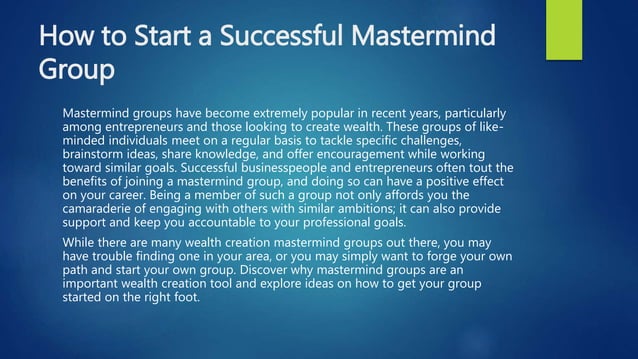 How to Start a Successful Mastermind Group | PPT