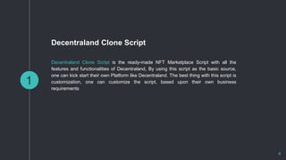 How to start a virtual nft platform like decentraland | PPT