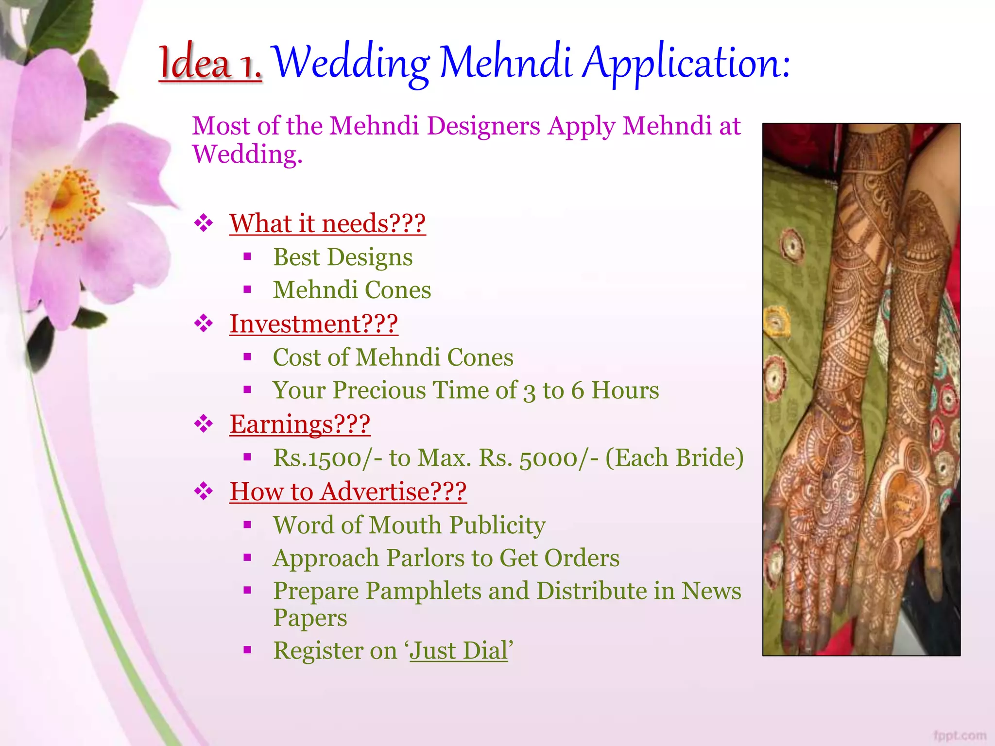 12 Ideas of Business with Mehndi Designs | PPTX