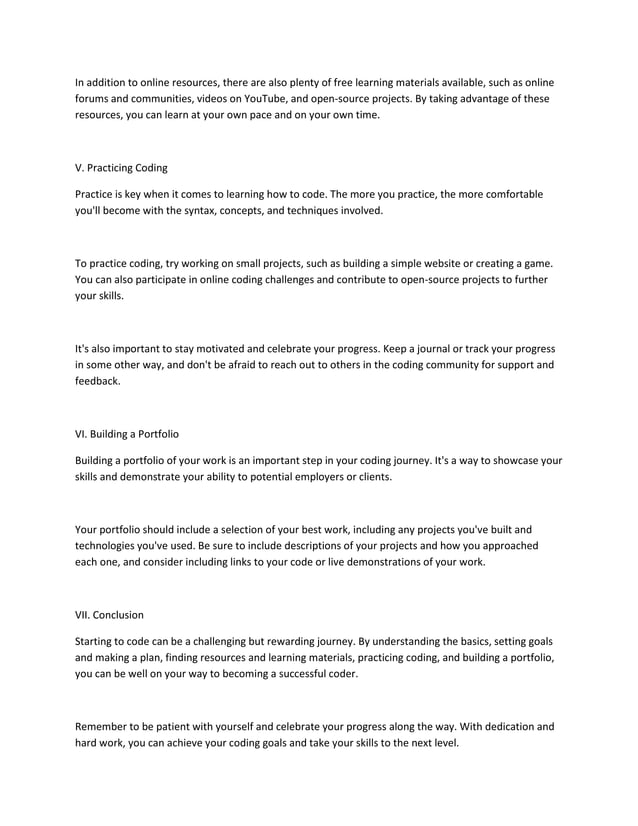 How To Start Coding Pdf