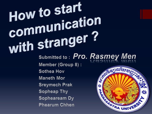 How to start communication with stranger | PPTX