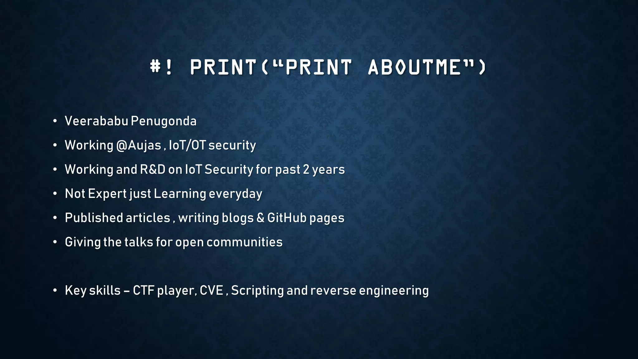 Beginner’s Guide on How to Start Exploring IoT Security 1st Session ...