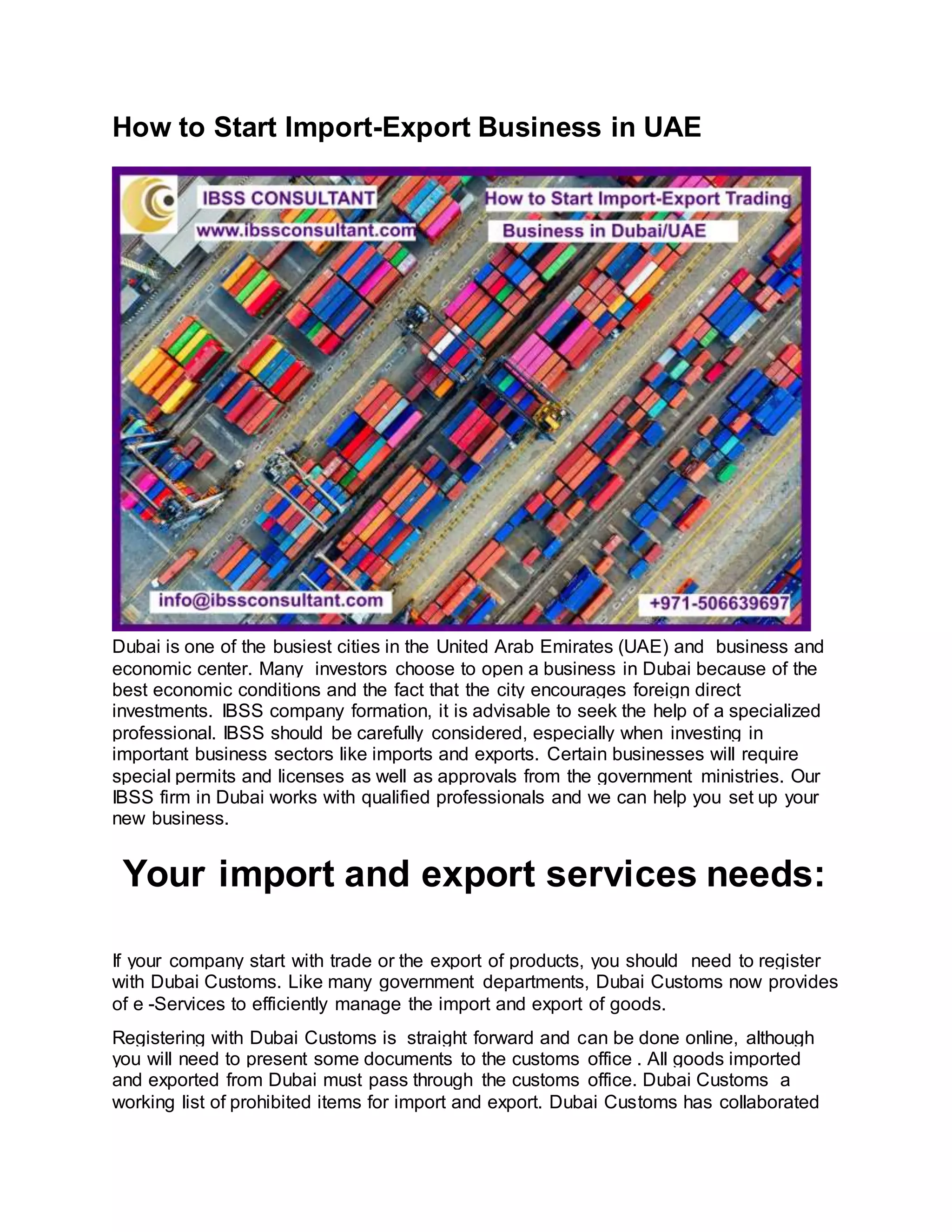How to start import export business in uae | DOCX