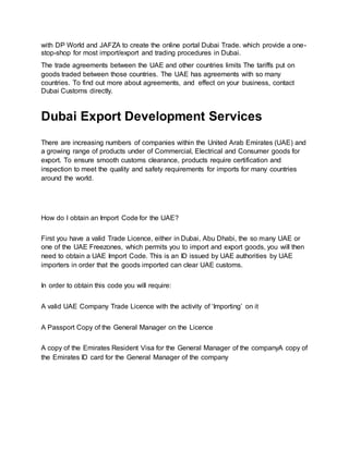 How to start import export business in uae | DOCX