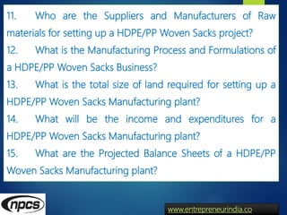 How to Start Manufacturing Plant of PP (Polypropylene) Woven Sacks | PPTX