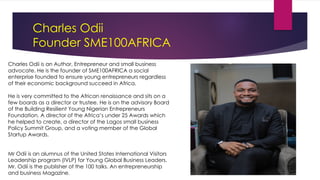 How to start a Small Business by Charles Odii. Founder of SME100Africa ...