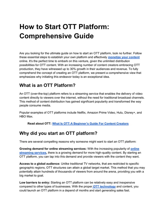 How to start OTT platform | PDF
