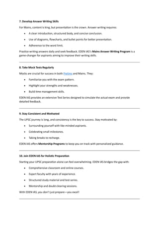 How to Start Preparation for UPSC Civil Services Exam | PDF