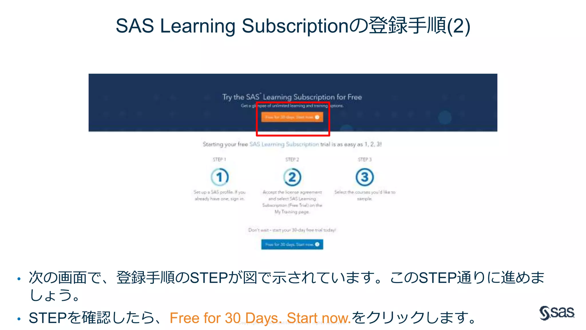 SAS Learning Subscription 登録手順 | PPT