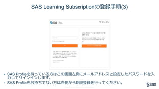 SAS Learning Subscription 登録手順 | PPT