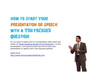 How to start your presentation speech with a question | PDF