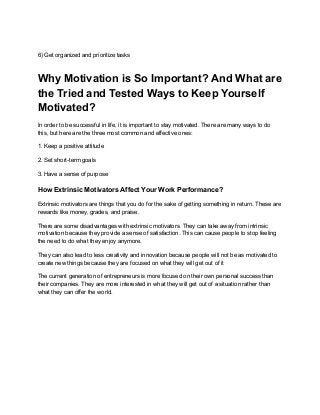 How to Stay Motivated and Energetic at Work All Day | PDF
