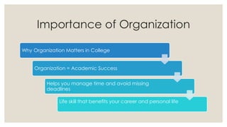 A Guide : How to Stay Organized in College | PPT