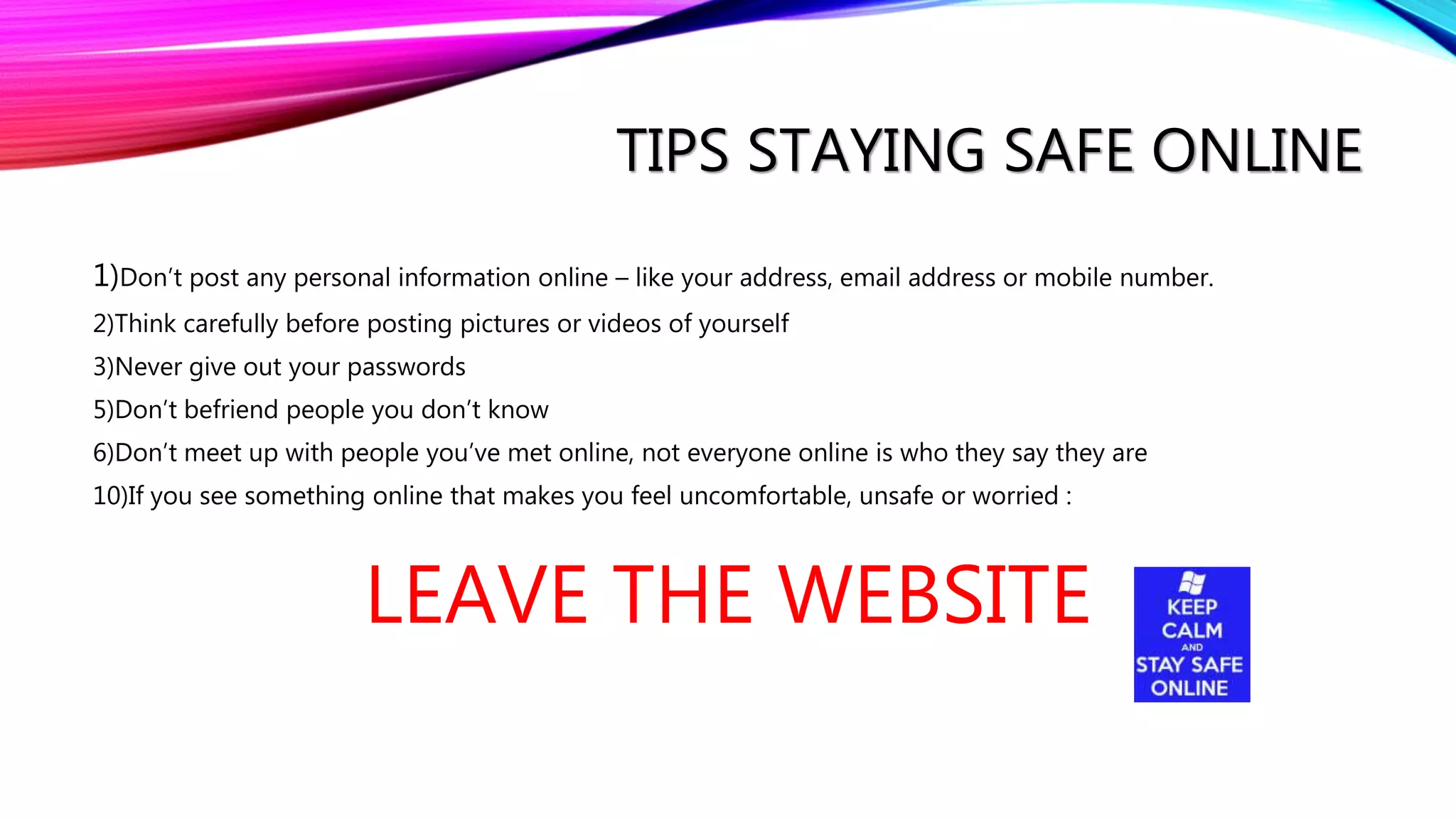 How to stay safe online | PPTX