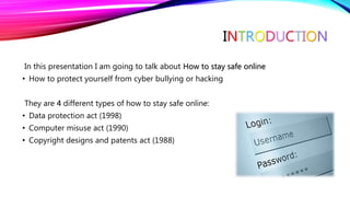 How to stay safe online | PPTX