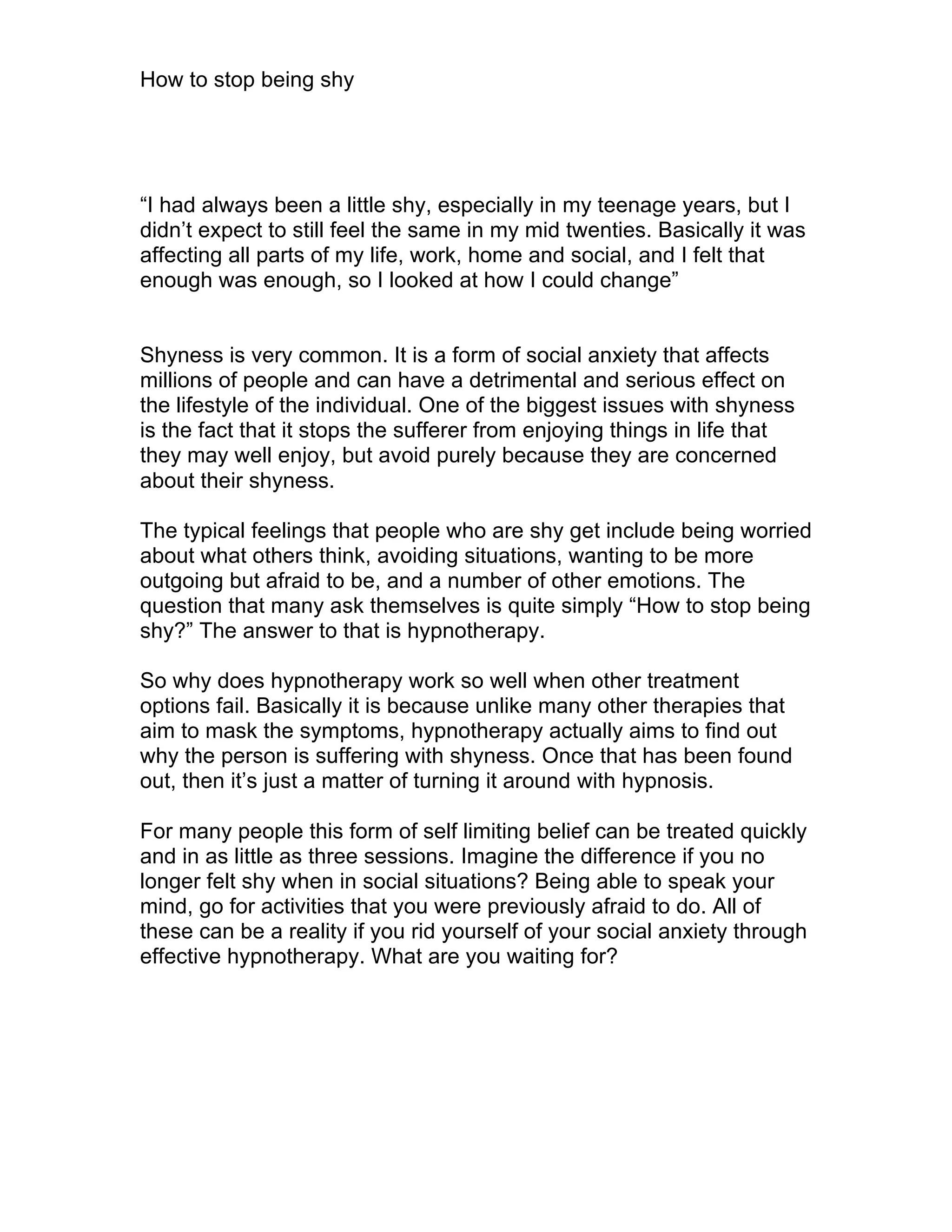 How to stop being shy | PDF