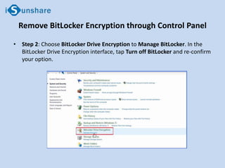 How to Stop BitLocker Drive Encryption | PPT