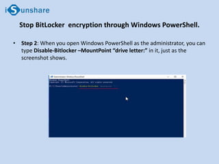 How to Stop BitLocker Drive Encryption