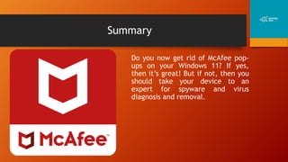 How to Stop McAfee Pop-Ups On Windows 11 | PPT