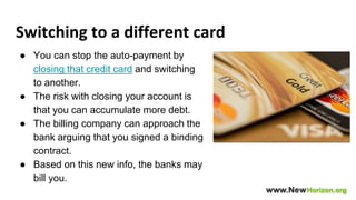How To Stop Recurring Credit Card Charges | PPT