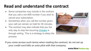 How To Stop Recurring Credit Card Charges | PPT