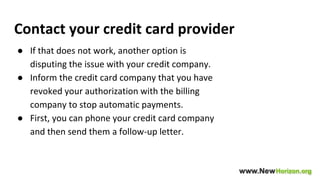 How To Stop Recurring Credit Card Charges | PPTX
