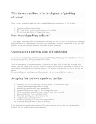 Gambling Addiction: How to Stop Your Gambling Urges? | PDF