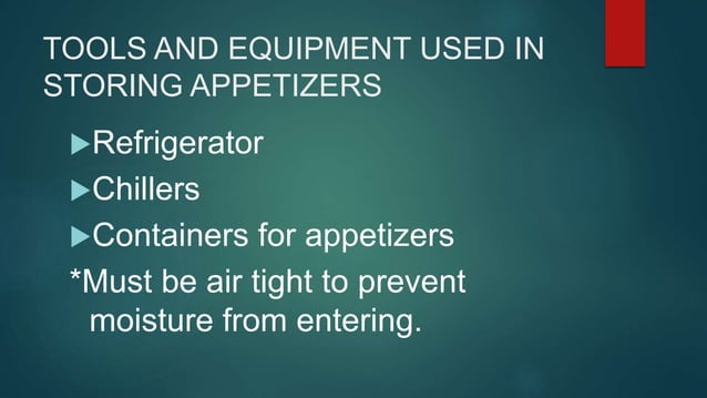 How to store appetizers | PPTX