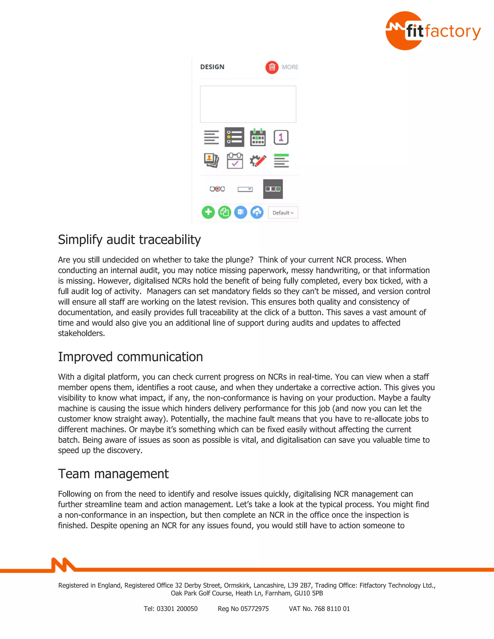 How to streamline non conformance reporting fitfactory technology | PDF
