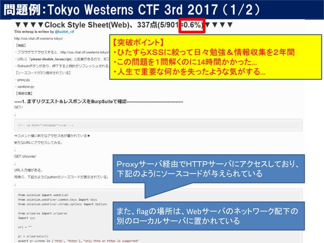 初心者向けCTFのWeb分野の強化法 | PPT