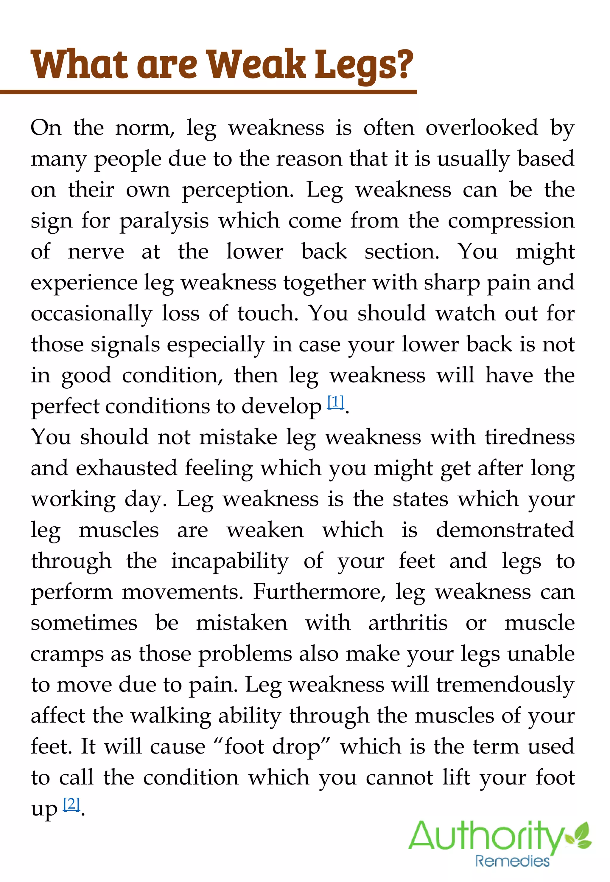 The most effective ways to strengthen weak legs | PDF