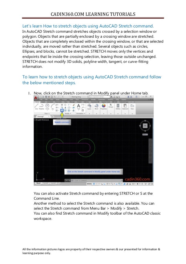 How To Stretch Objects Using Autocad Stretch Command