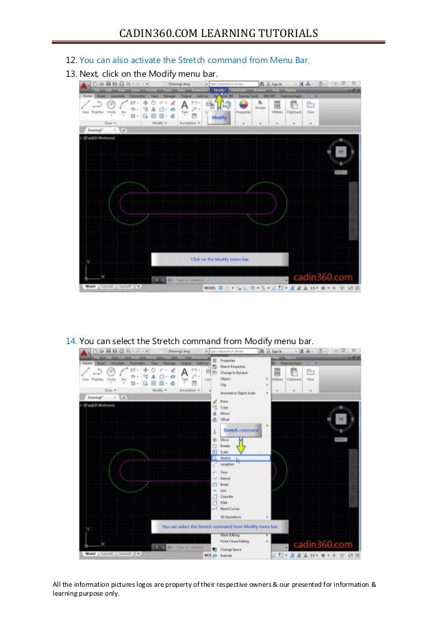 How To Stretch Objects Using Autocad Stretch Command