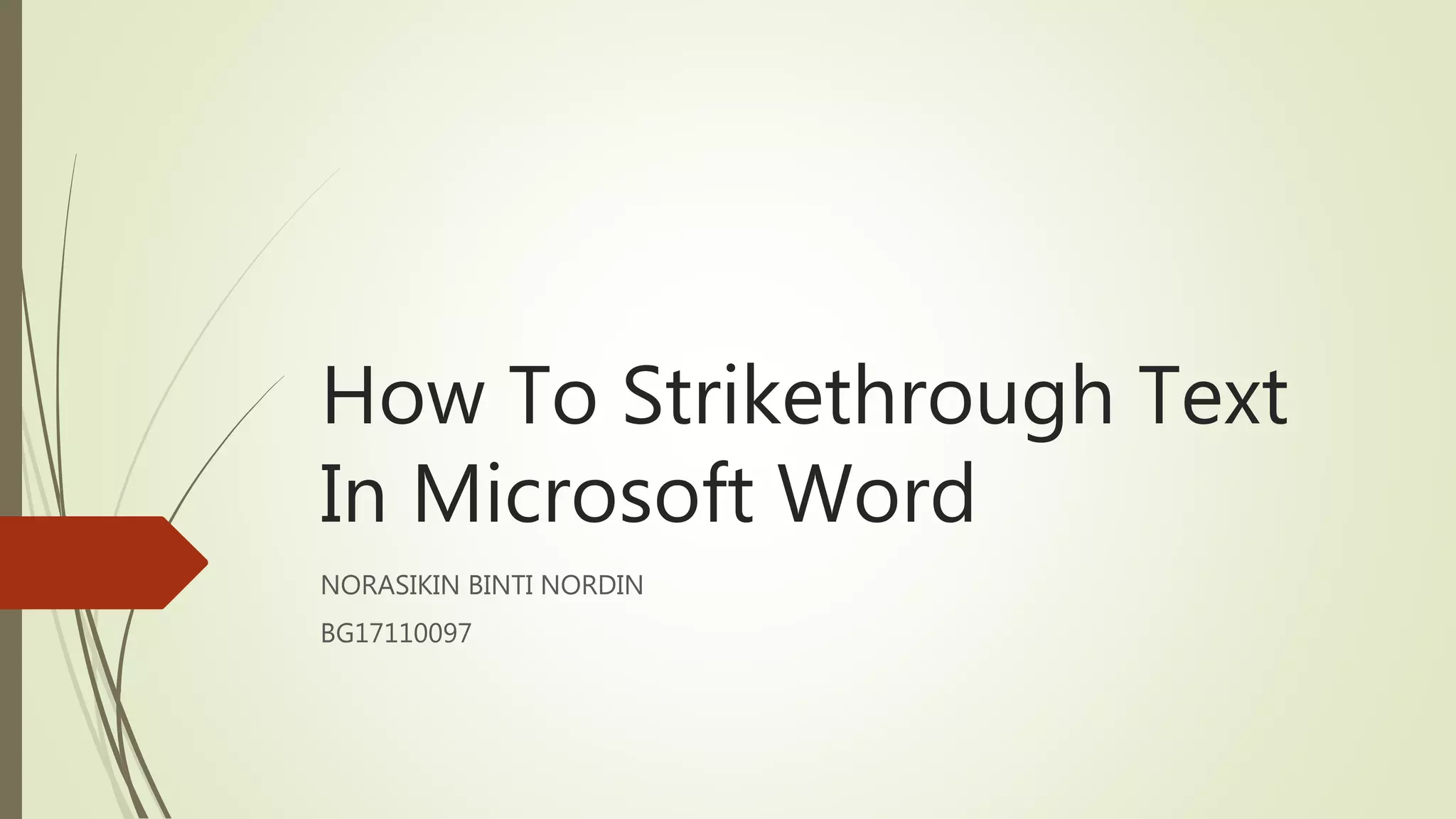 How to strikethrough text in microsoft word | PPTX