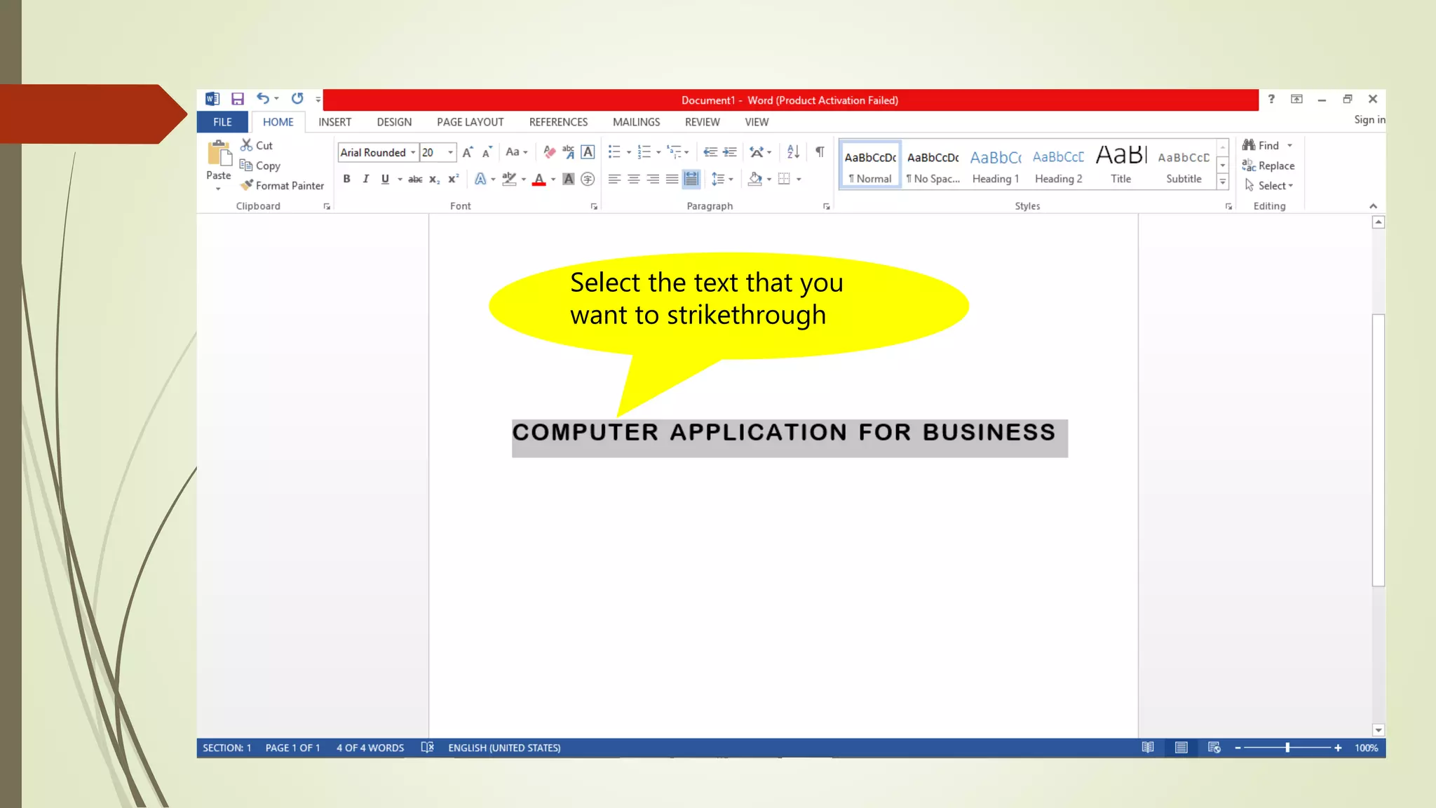 How to strikethrough text in microsoft word | PPTX
