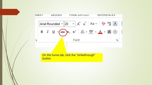How to strikethrough text in microsoft word | PPTX