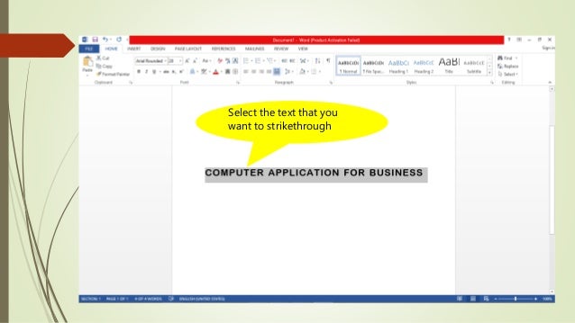 How to strikethrough text in microsoft word
