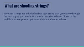 How to string the shooting strings on a lacrosse head | PPT
